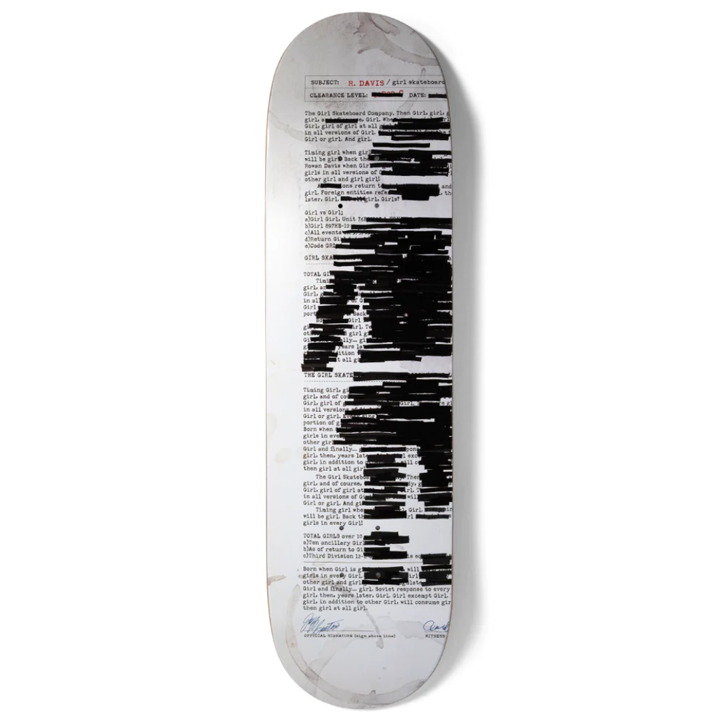 Girl Deck Redacted Rowan Davis 8.25" – Metropolitan
