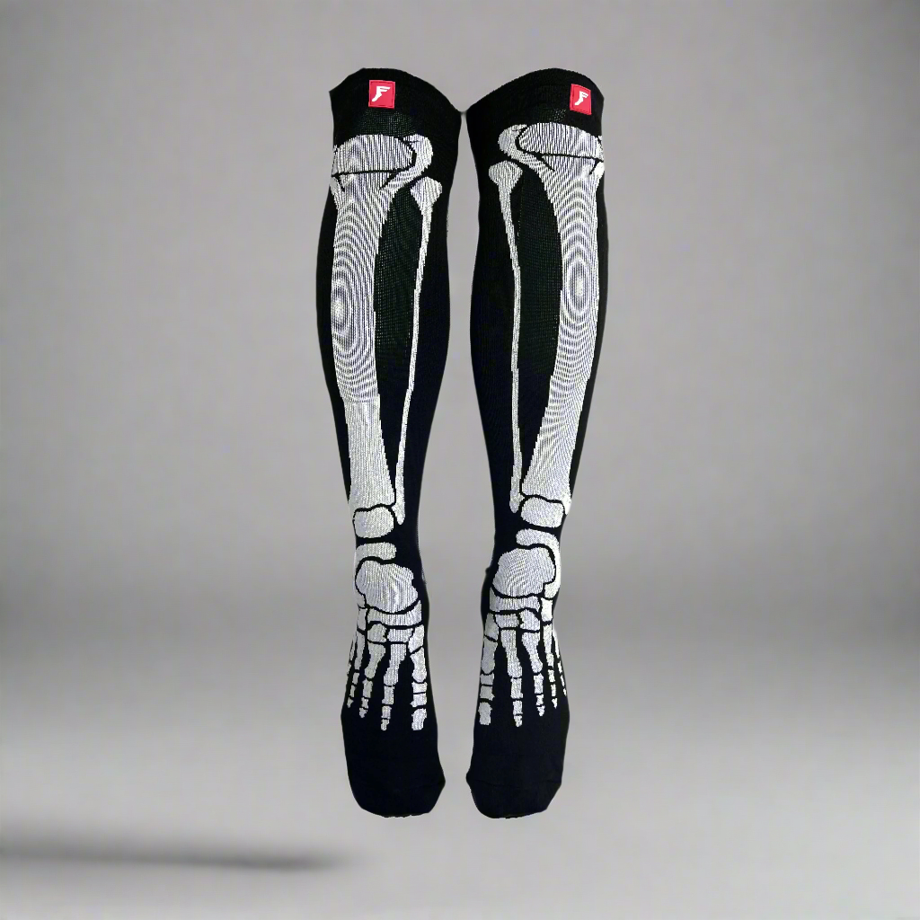 Footprint Knee High Painkiller Fluid X Skeleton Padded Shin Socks ...