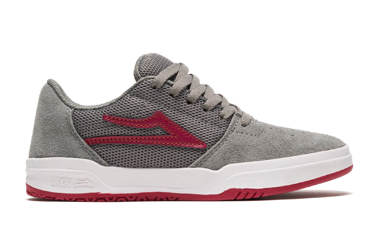 Lakai Brighton Kids Grey Red Suede Skate Shoes – Metropolitan