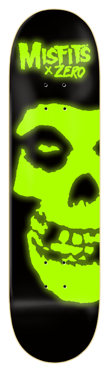 Zero Skateboard Deck Misfits Fiend Skull Glow in the Dark 8.25 ...
