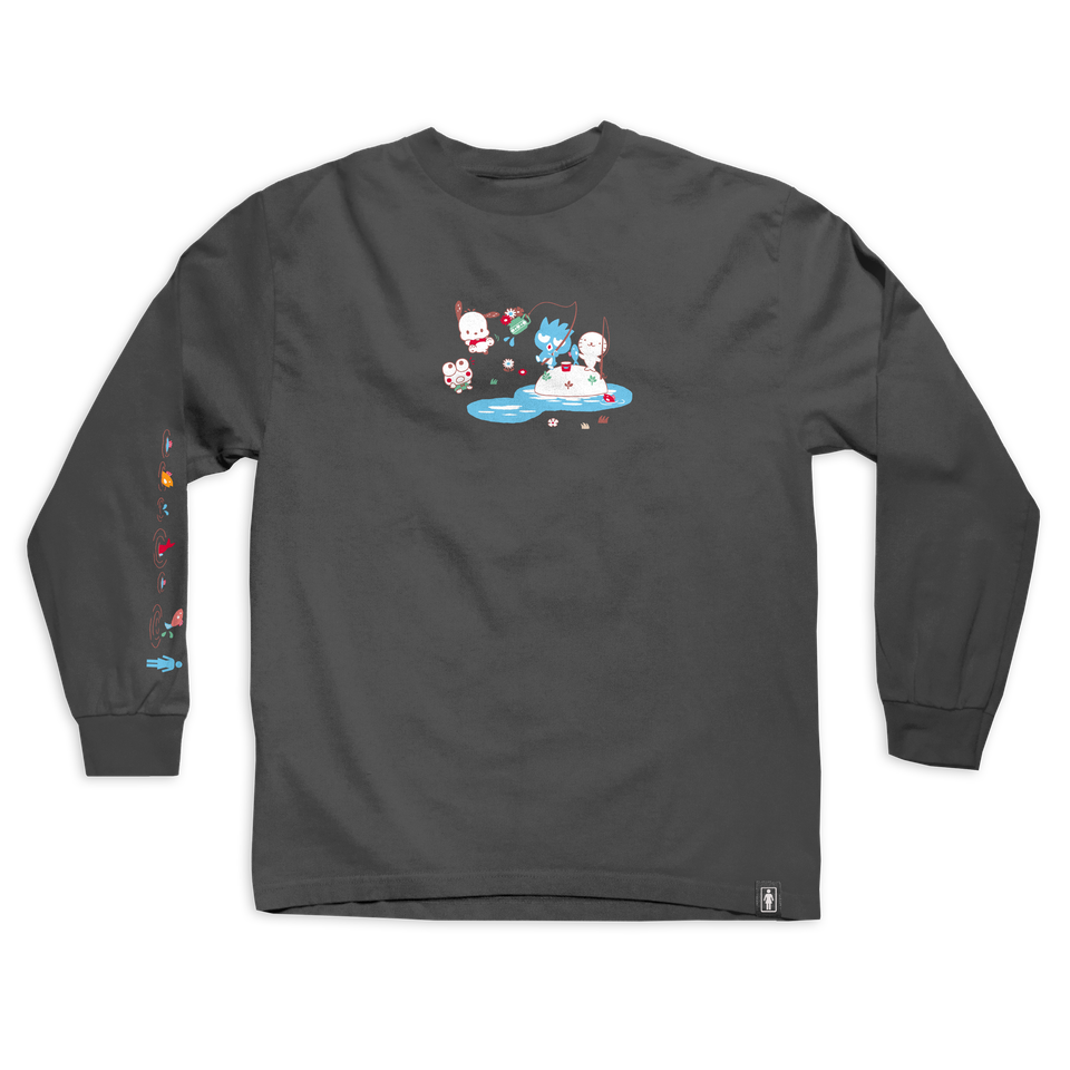 Girl Hello Kitty and Friends Fishing LS Tee Charcoal – Metropolitan